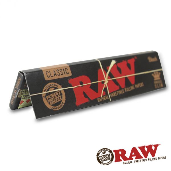 Raw Classic Unbleached Kingsize Slim Black Papers Shiva